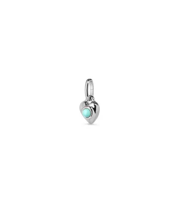 UNODE50 Sterling Plated Heart Charm With Murano Glass
