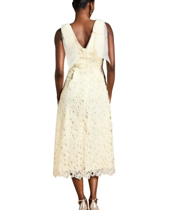 Coast Shoulder Organza Lace Midi Dress
