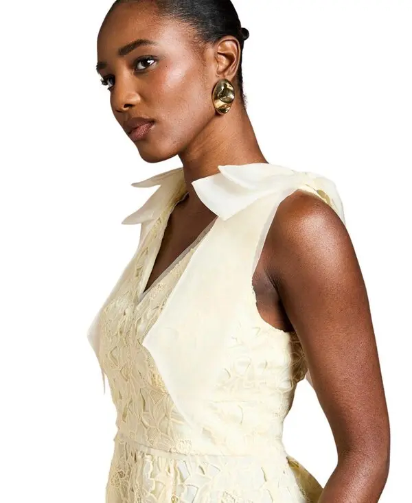 Coast Shoulder Organza Lace Midi Dress