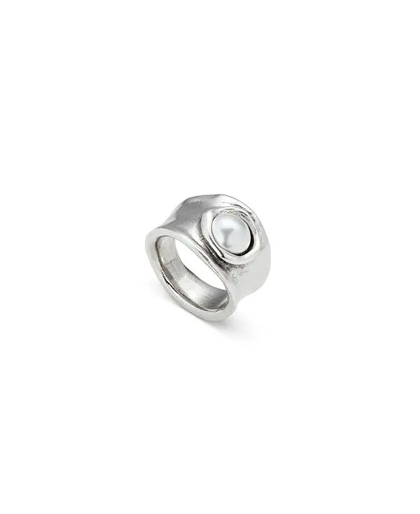 UNODE50 Sterling -plated Ring With Crystal - Silver