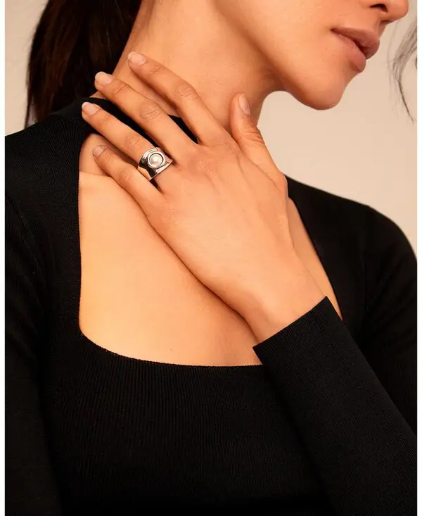 UNODE50 Sterling -plated Ring With Crystal