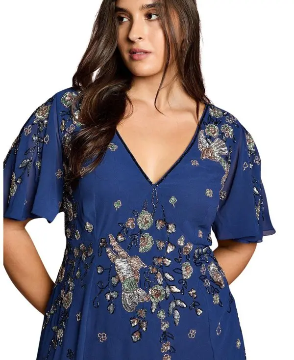 Coast Plus Floral Embellished Midi Dress