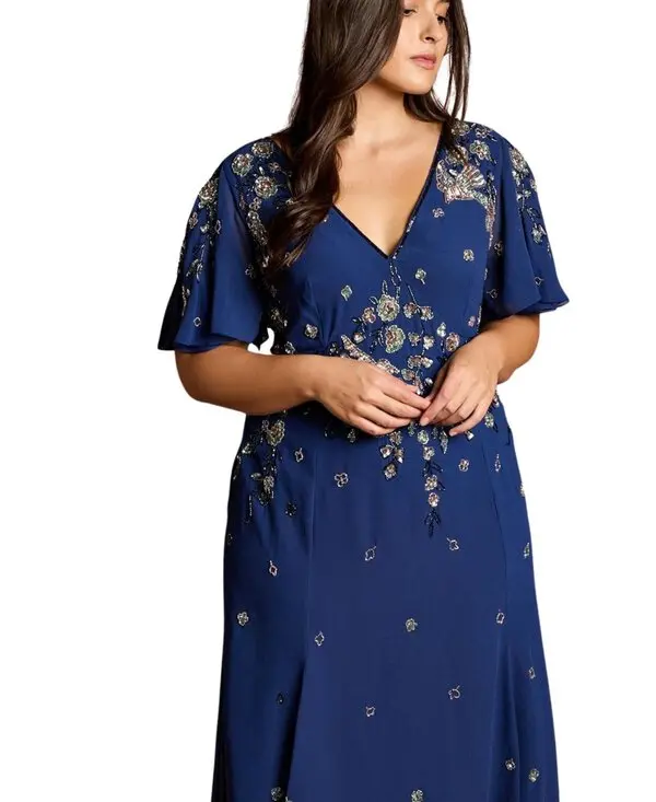 Coast Plus Floral Embellished Midi Dress