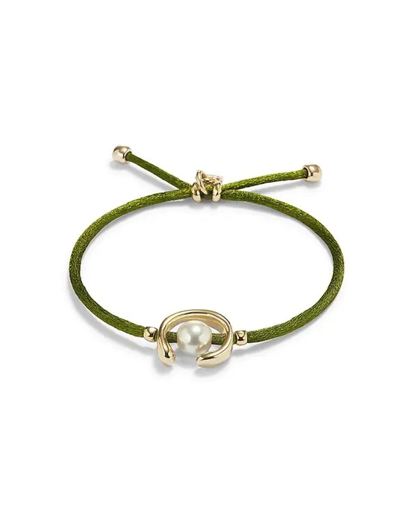 UNODE50 Dark Green Bracelet With Pearl Shell - Gold