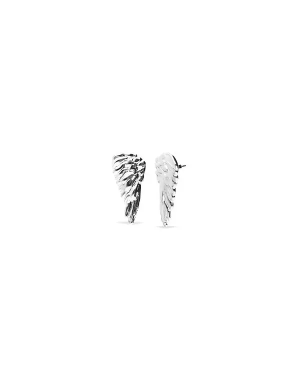 UNODE50 Sterling Plated Earrings In The Shape Of Wings - Silver