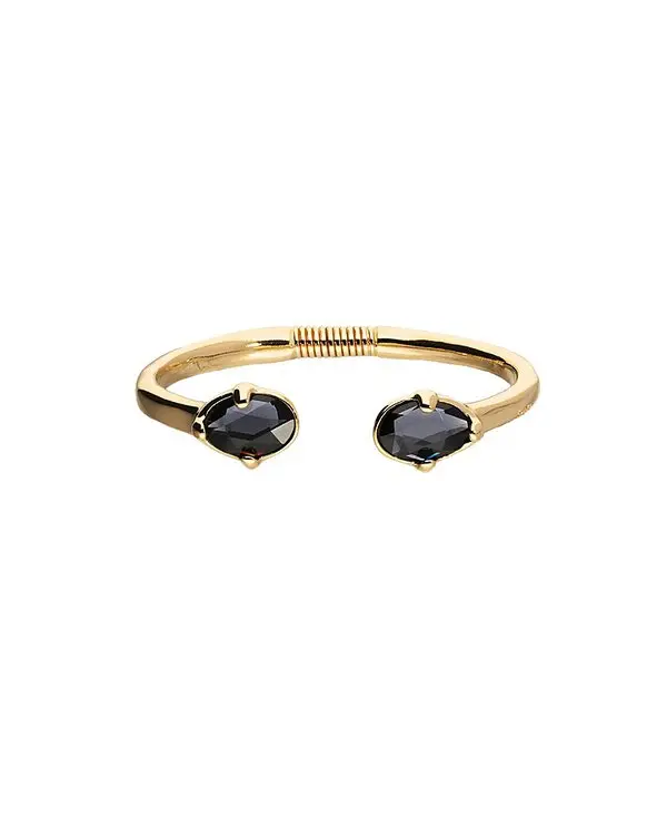 UNODE50 Rigid Bracelet Plated In And Black Faceted Crystals - Gold