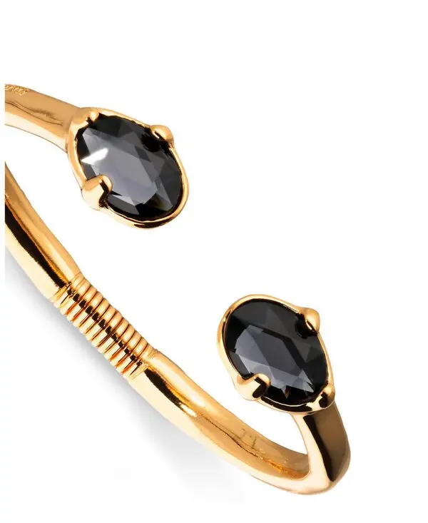 UNODE50 Rigid Bracelet Plated In And Black Faceted Crystals
