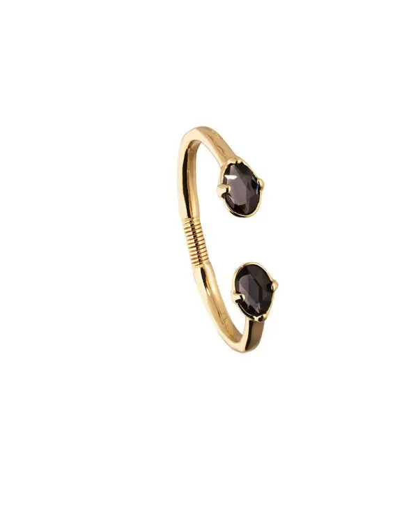 UNODE50 Rigid Bracelet Plated In And Black Faceted Crystals