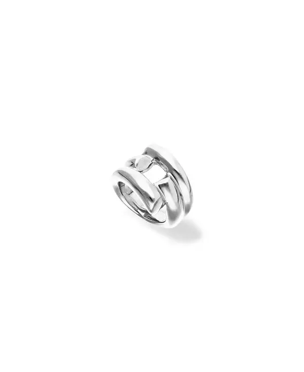 UNODE50 Sterling Plated Ring With Open Tubes - Silver