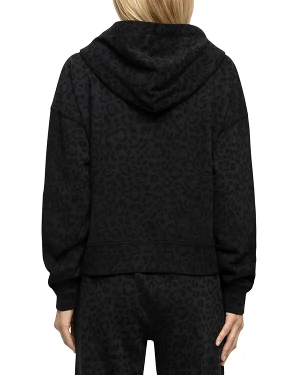 Zadig&Voltaire Cotton Leopard Print Hooded Sweatshirt
