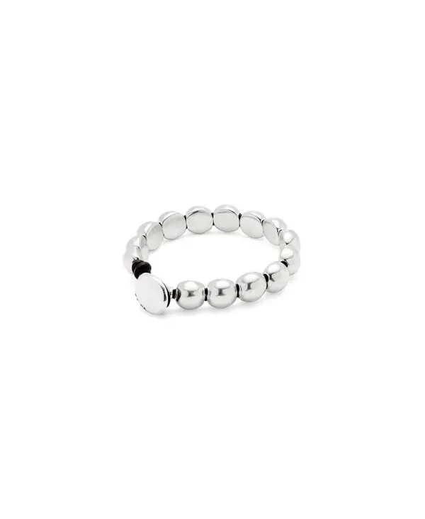 UNODE50 Bracelet With Small Round Beads Plated In Sterling