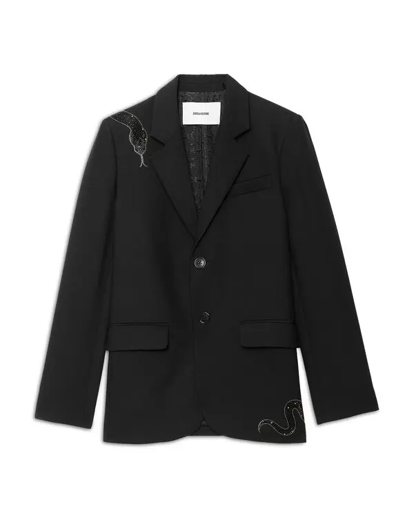 Zadig&Voltaire Vanille Snake Embellished Blazer
