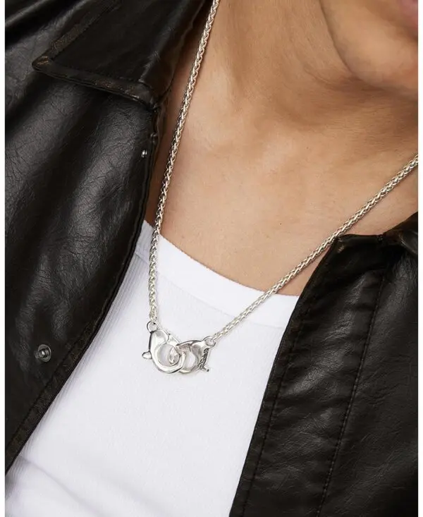 UNODE50 Sterling -plated Necklace With Interlocking Carabiner Detail