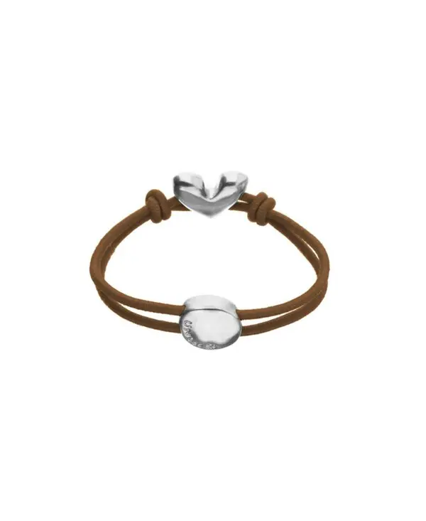 UNODE50 Elastic Thread Bracelet With Sterling Silver Plated Heart