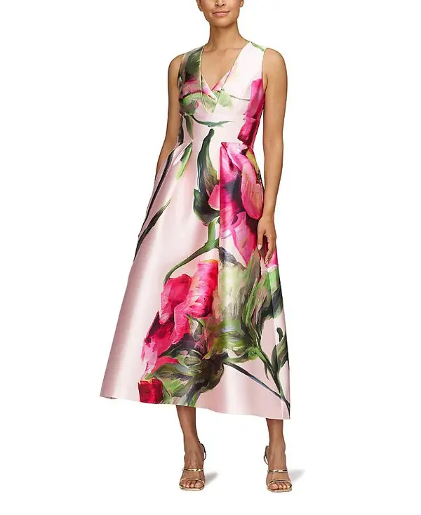 KAY UNGER Regina Tea Length Dress - Blush