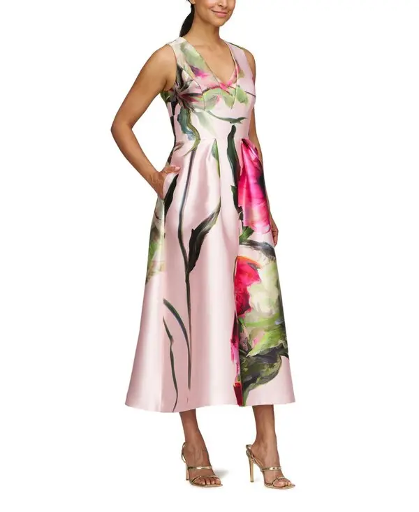 KAY UNGER Regina Tea Length Dress - Blush
