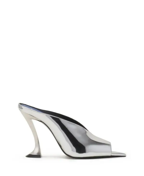 LANVIN Midnight Step Mule In Metallic Leather