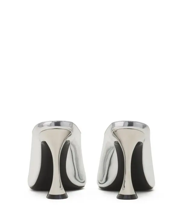 LANVIN Midnight Step Mule In Metallic Leather