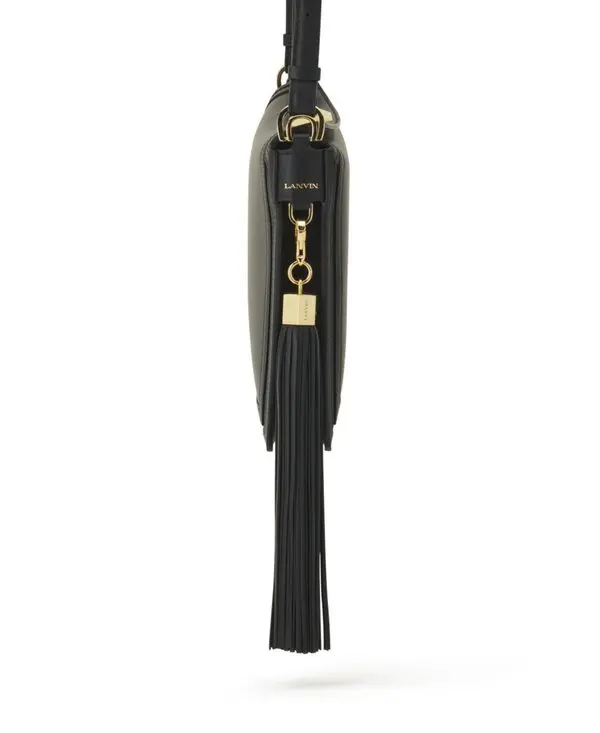 LANVIN Leather Pompom Bag Charm With Gold Tone Hardware