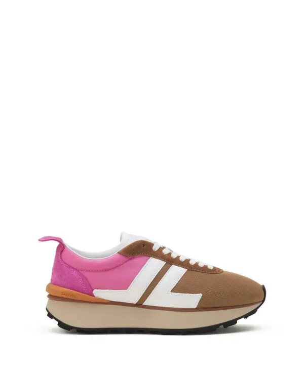 LANVIN Bumpr Sneakers In Nylon And Mesh - Red/lilac