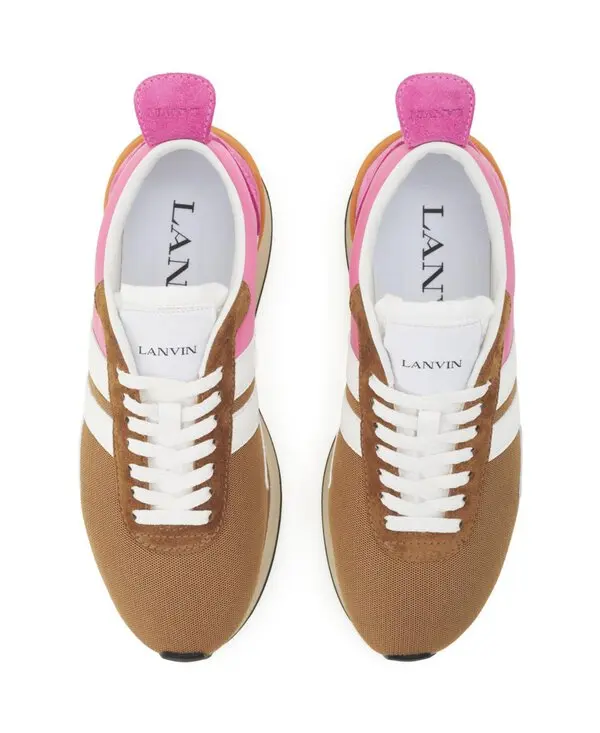 LANVIN Bumpr Sneakers In Nylon And Mesh - Red/lilac