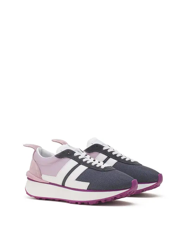 LANVIN Bumpr Sneakers In Nylon And Mesh - White/pink