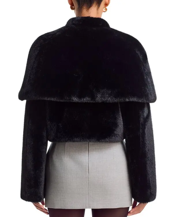 ET OCHS Vlad Faux Fur Cape Jacket - Black