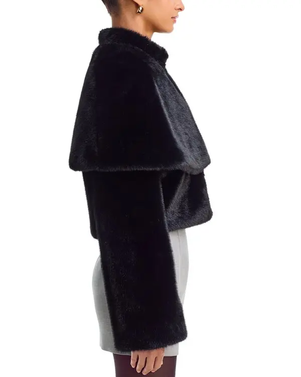 ET OCHS Vlad Faux Fur Cape Jacket - Black