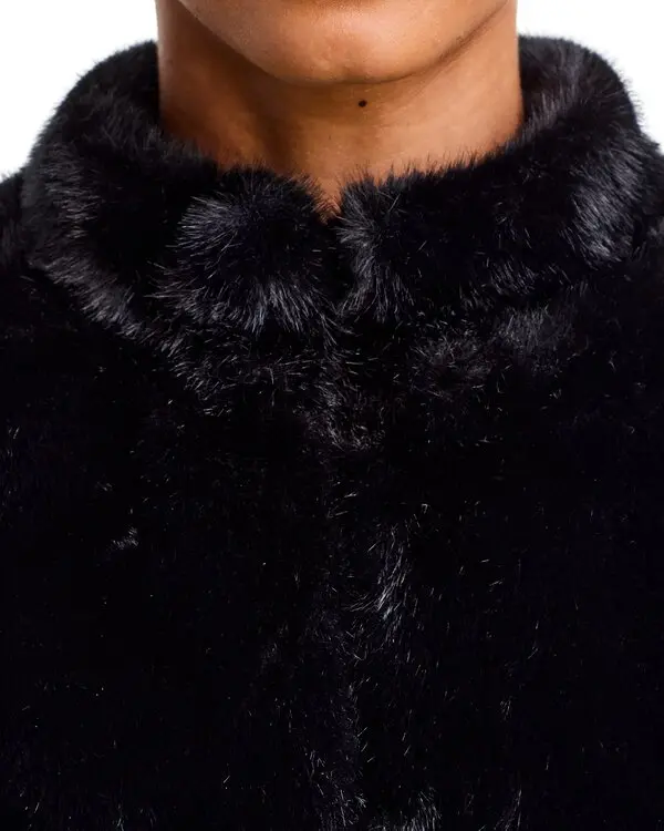 ET OCHS Vlad Faux Fur Cape Jacket - Black
