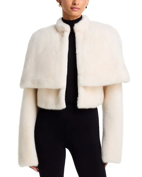 ET OCHS Vlad Faux Fur Cape Jacket - Ivory