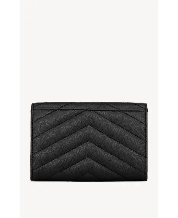 Saint Laurent Cassandre Wallet In Grain De Poudre Leather