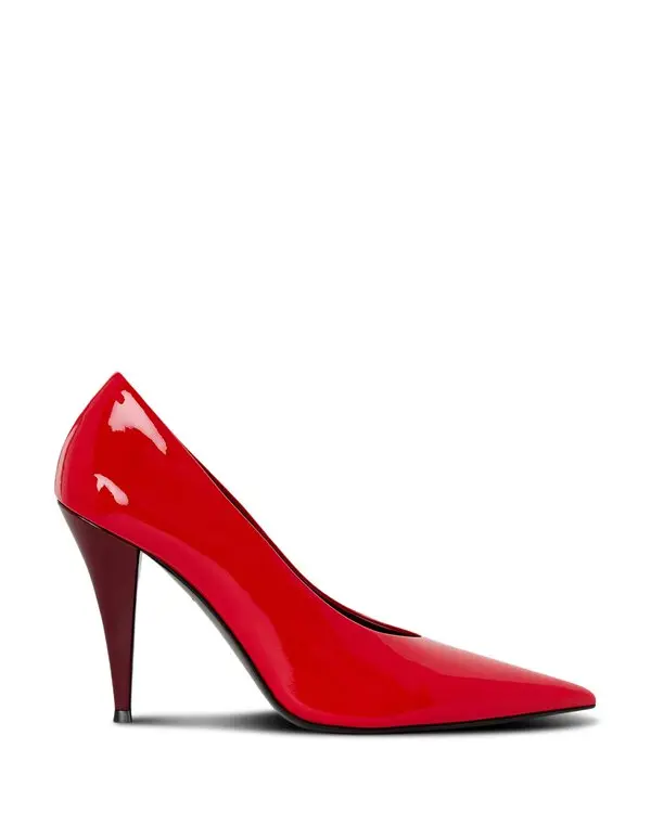 Givenchy Leather Pointed Toe Pumps - Vermillon