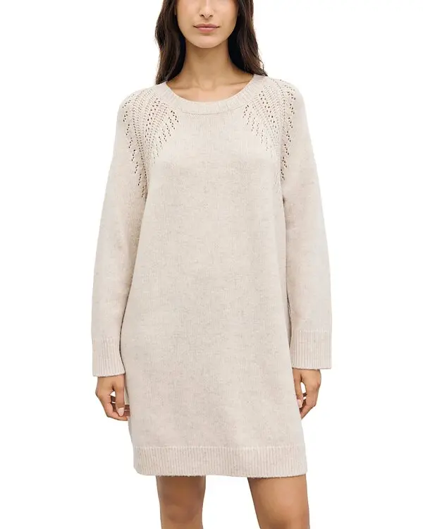 Gerard Darel Coset Wool Long Sleeve Dress - Natural
