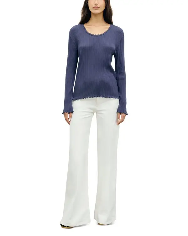 Gerard Darel Bona Lace Trim Textured Tee