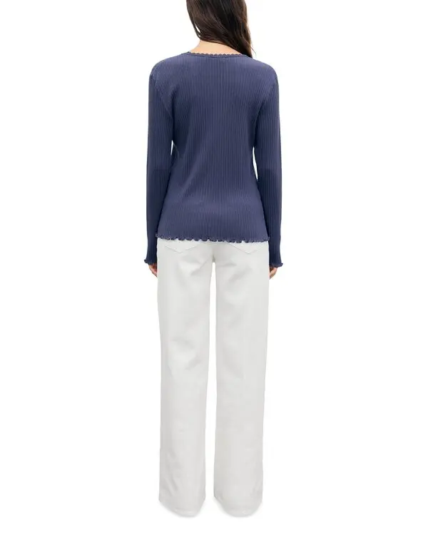 Gerard Darel Bona Lace Trim Textured Tee
