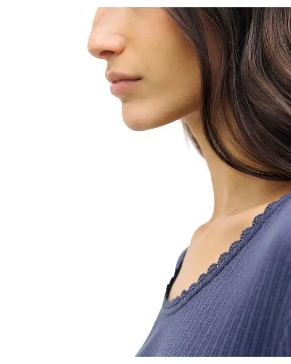 Gerard Darel Bona Lace Trim Textured Tee