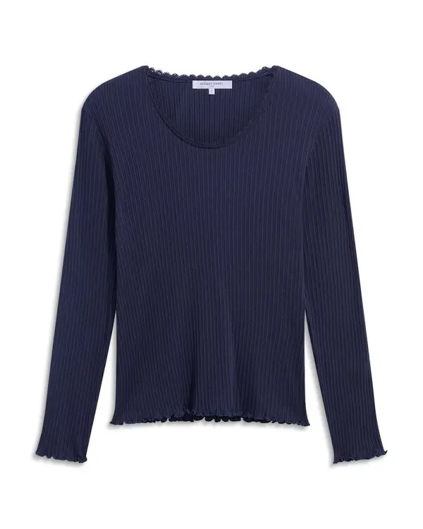 Gerard Darel Bona Lace Trim Textured Tee