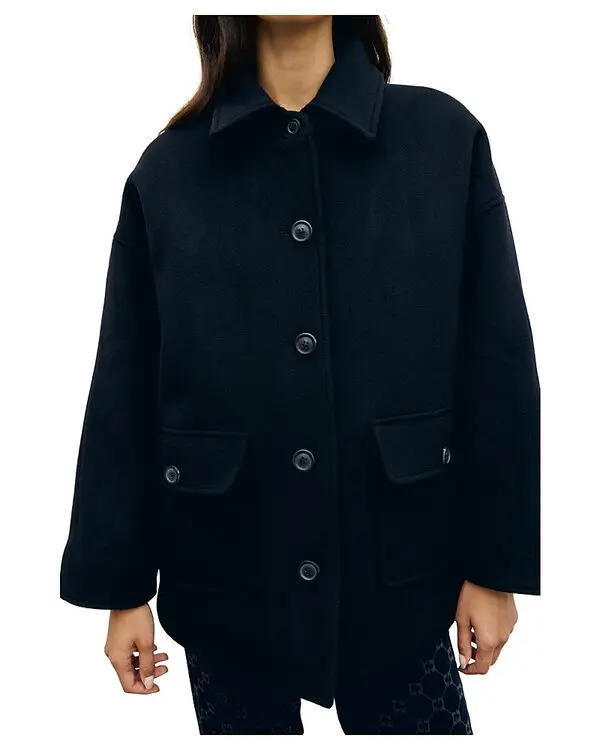 Gerard Darel Alee Wool Blend Coat - Black