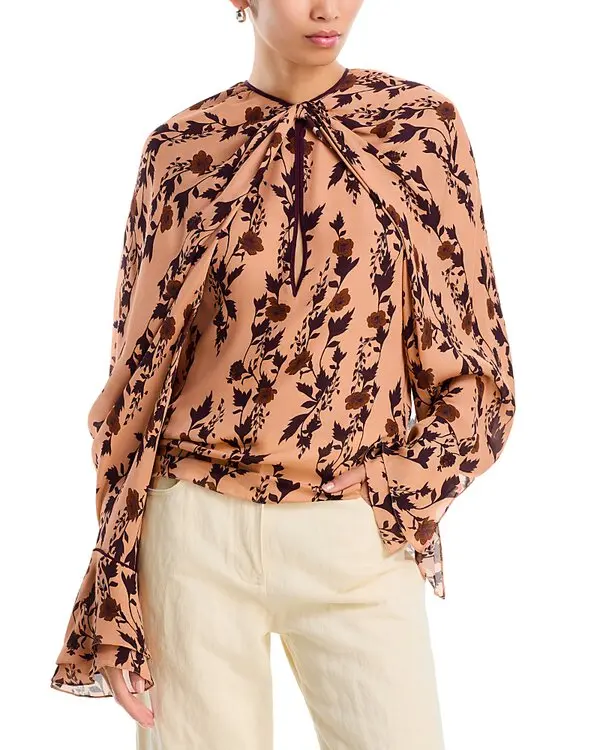 Johanna Ortiz Untamed Bloom Silk Long Sleeve Top