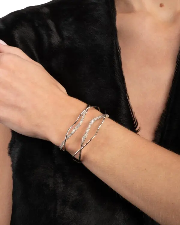 Alexis Bittar Solanales Crystal Multi Row Cuff Bracelet