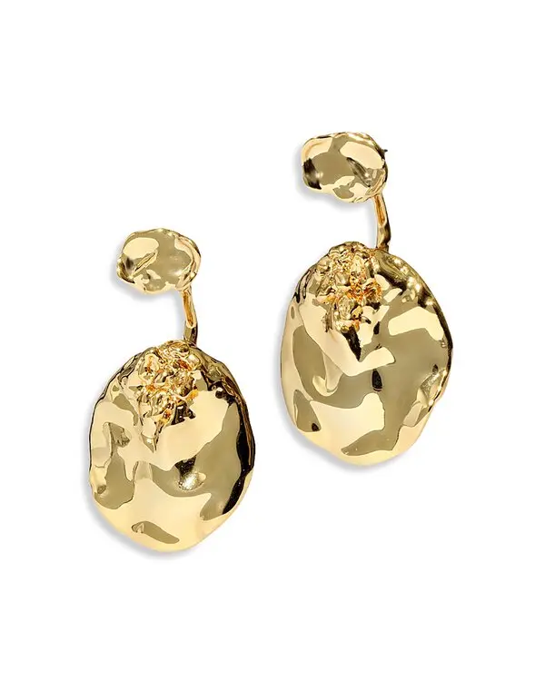 Alexis Bittar Brut Coin Front To Back Earrings - Gold