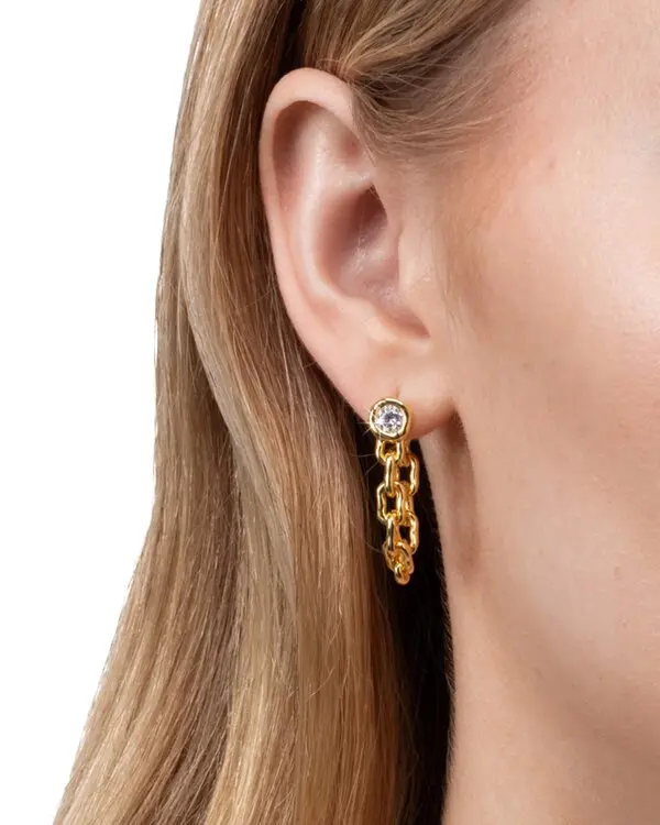 Alexis Bittar Asterales Cubic Zirconia Chain Linked Front To Back Earrings