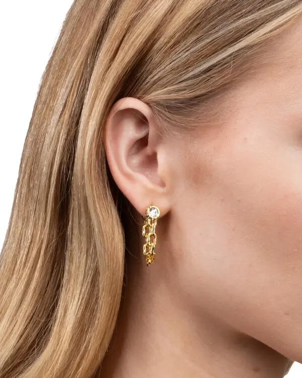 Alexis Bittar Asterales Cubic Zirconia Chain Linked Front To Back Earrings