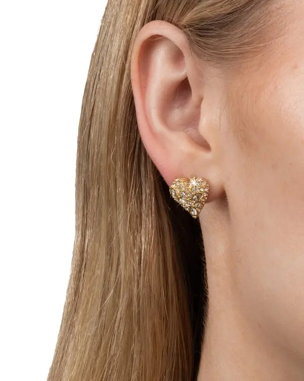 Alexis Bittar Solanles Pave Heart Stud Earrings