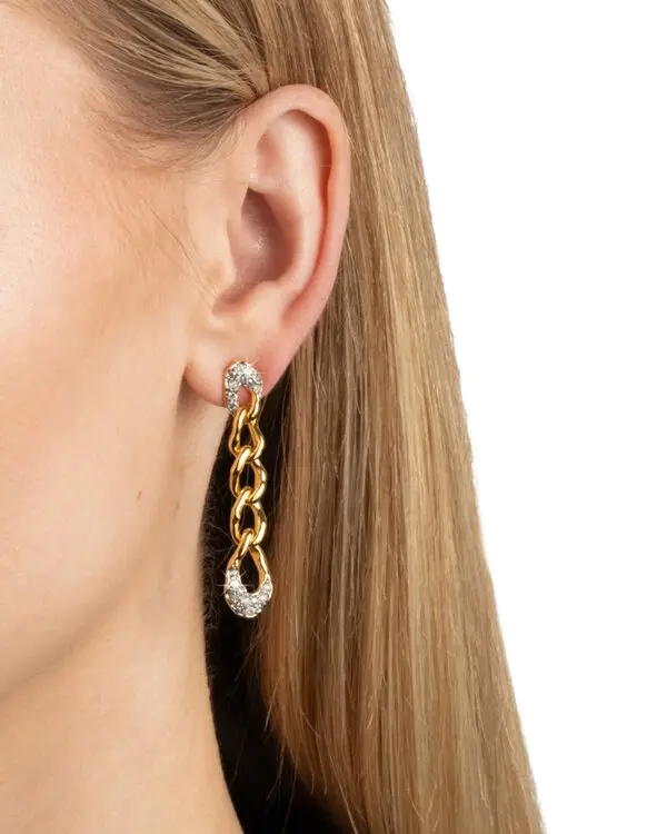 Alexis Bittar Solanales Crystal Chain Link Drop Earrings