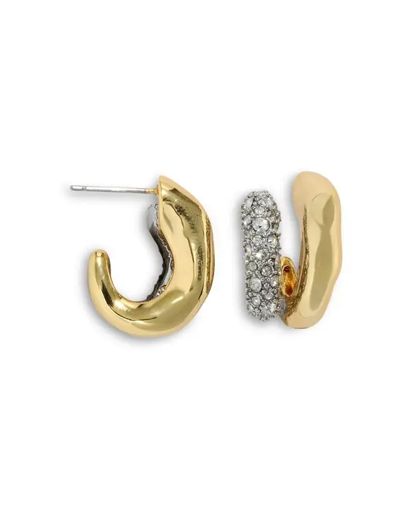 Alexis Bittar Solanales Crystal Double Row Hoop Earrings