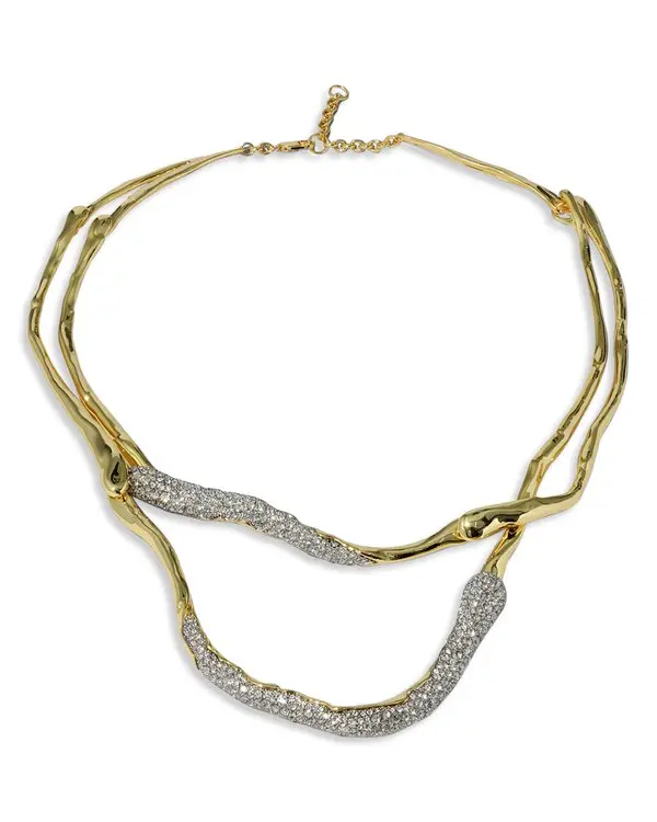 Alexis Bittar Solanales Crystal Twisted Structured Collar Necklace, 5.25