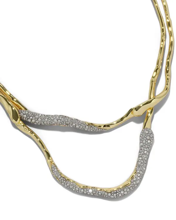 Alexis Bittar Solanales Crystal Twisted Structured Collar Necklace, 5.25