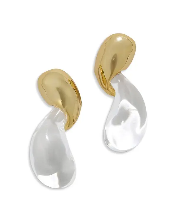Alexis Bittar Liquid Lucite Modernist Small Drop Earrings - Clear