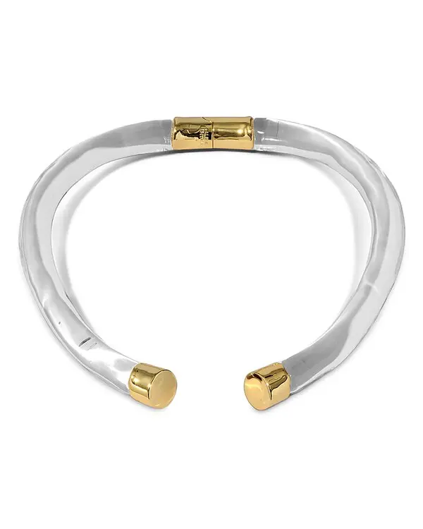 Alexis Bittar Liquid Lucite Capped Structural Collar Necklace, 5 - Clear